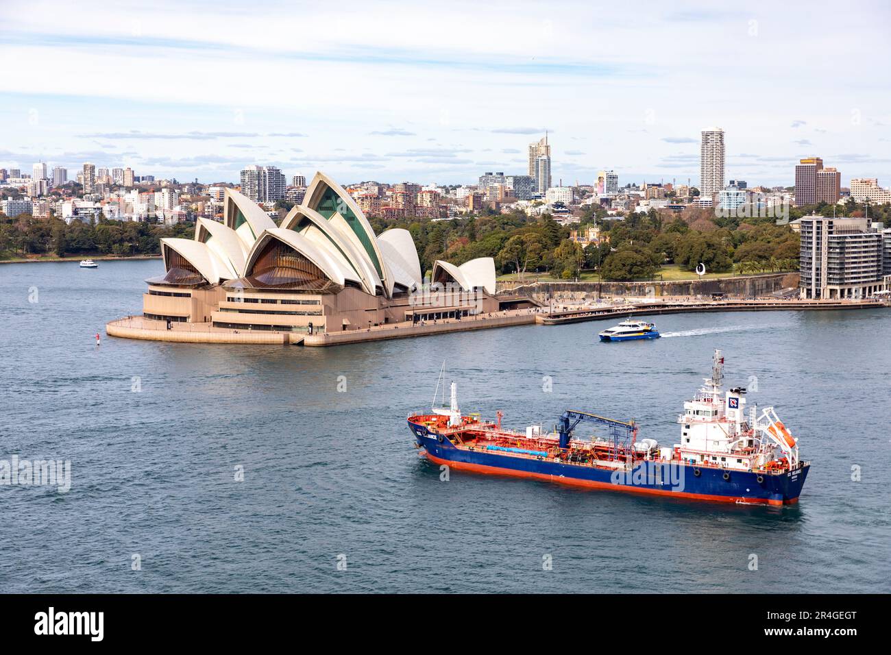Sydney Opera House and Sydney Harbour with oil tanker vessel ICS ...
