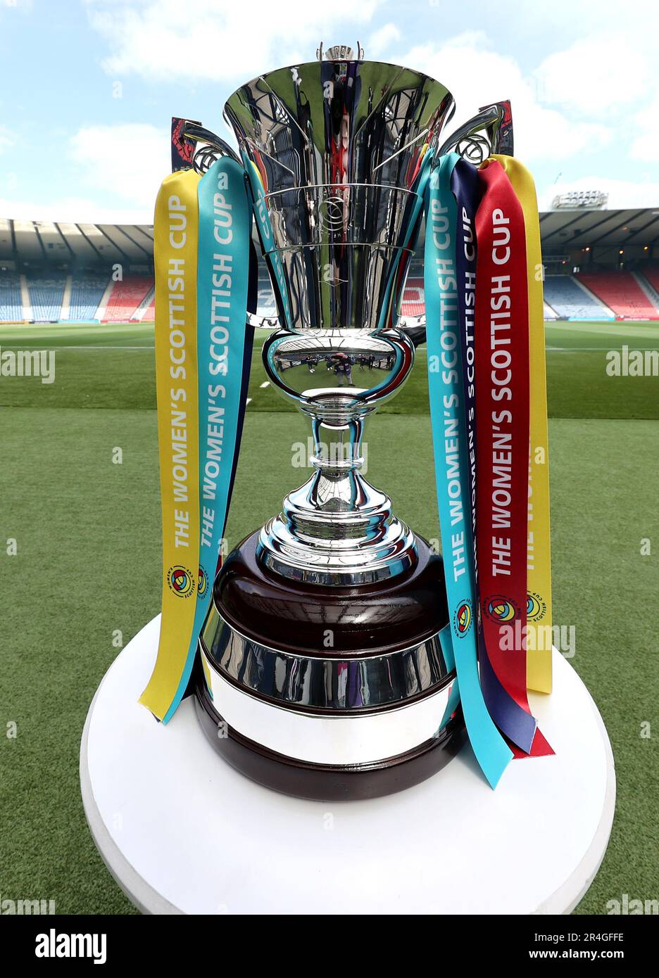 General view of the trophy before the Women's Scottish Cup final match ...