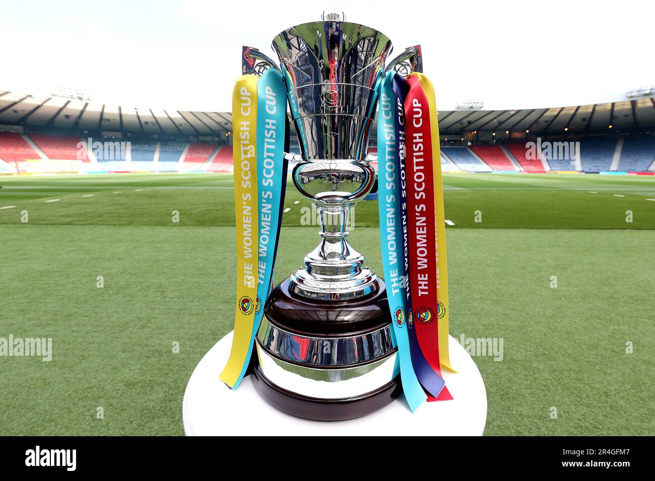 General view of the trophy before the Women's Scottish Cup final match ...