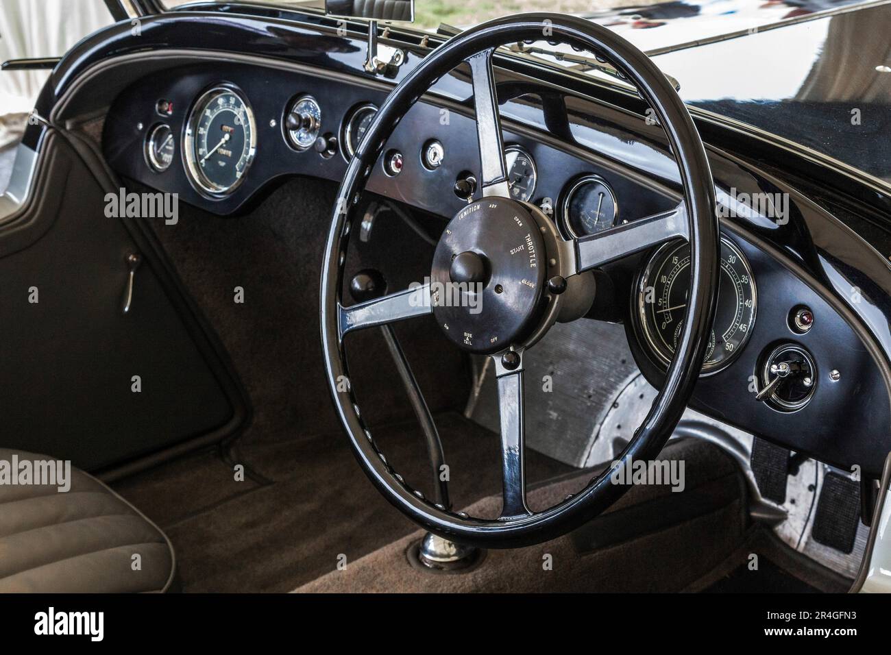 Cockpit of an Old Alvis Car Stock Photo - Alamy