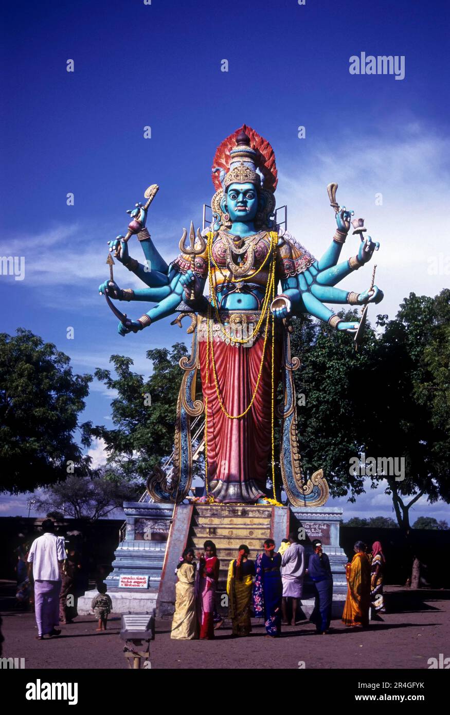 42 feet high Vekkaliamman statue near Thoothukudi, Tamil Nadu, India, Asia. Tallest Kali's ...