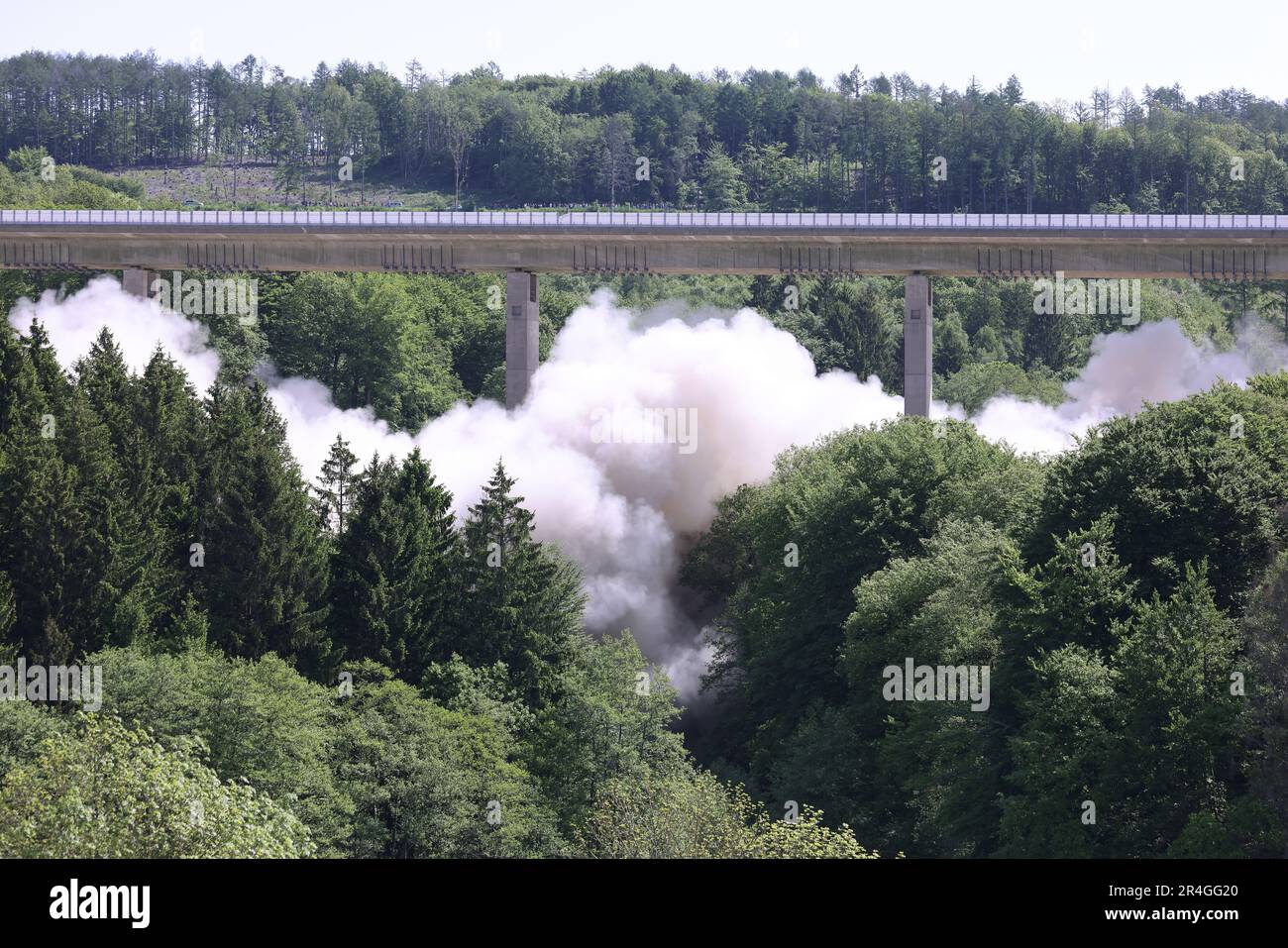 Hagen, Germany. 28th May, 2023. A large cloud of dust rises during the ...