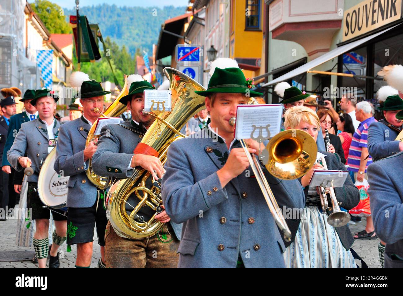 Brass band, traditional costumes, Bavaria, Germany Stock Photo - Alamy