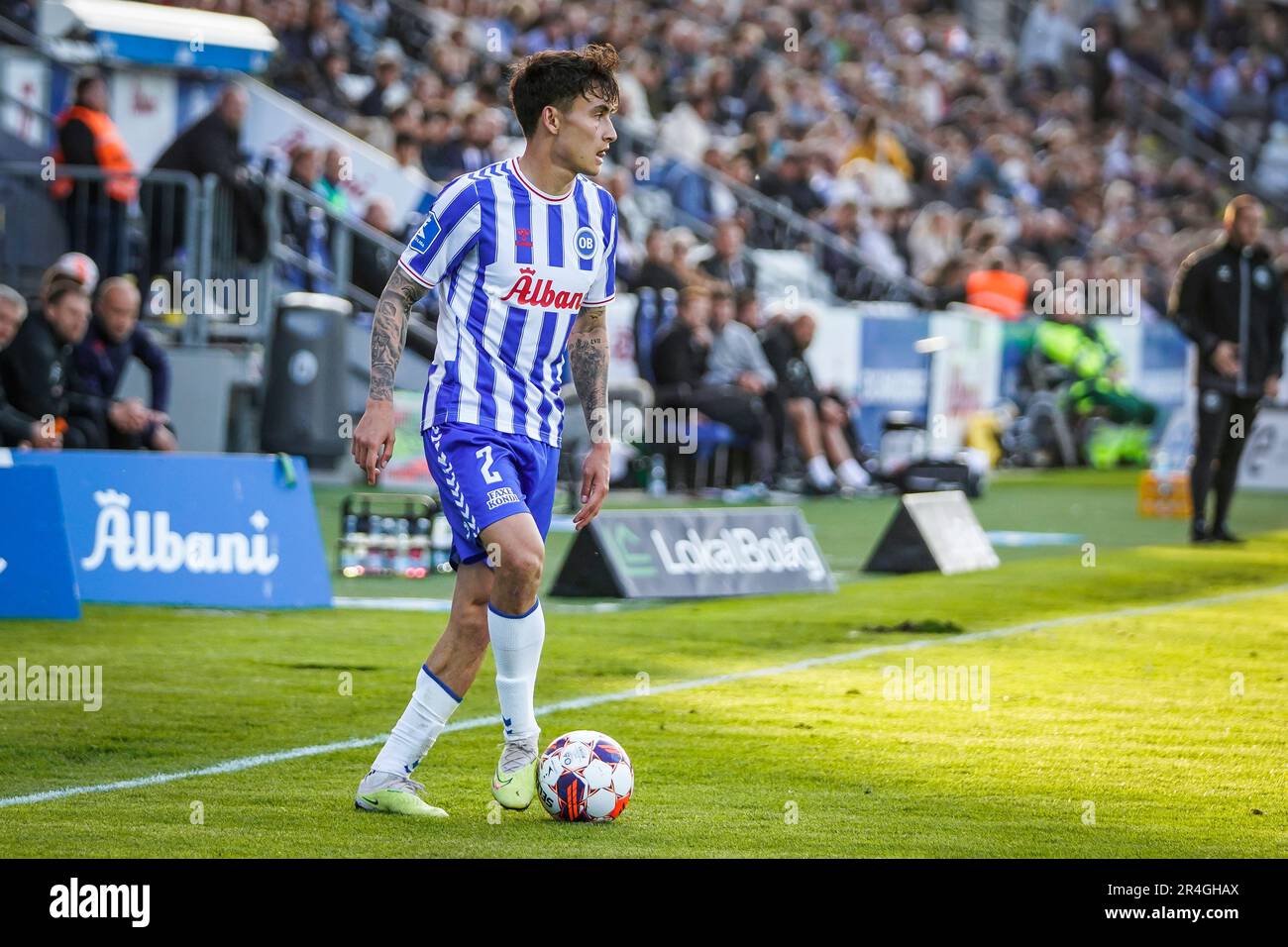 Odense, Denmark. 26th, May 2023. Nicholas Mickelson (2) of OB seen ...