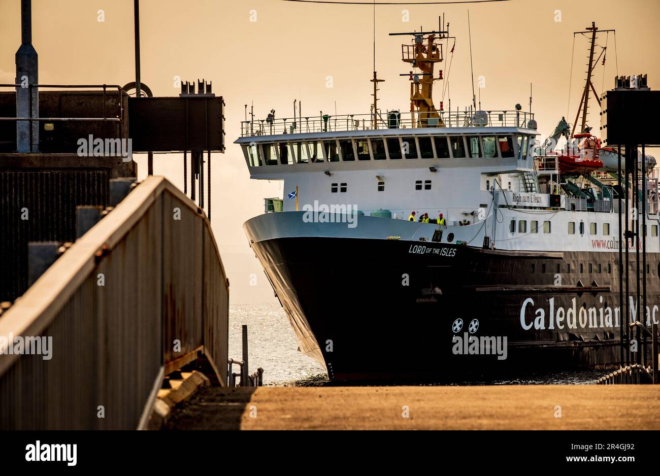 Caledonian MacBrayne ferry "Lord of the Isles" arriving at the ...