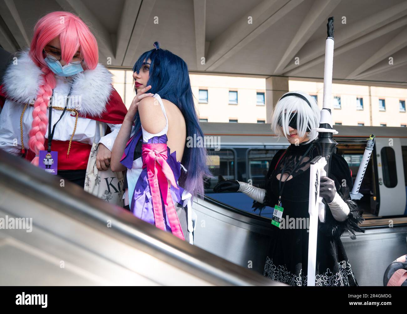 People leave Custom House station to attend MCM Comic Con at the ExCel ...