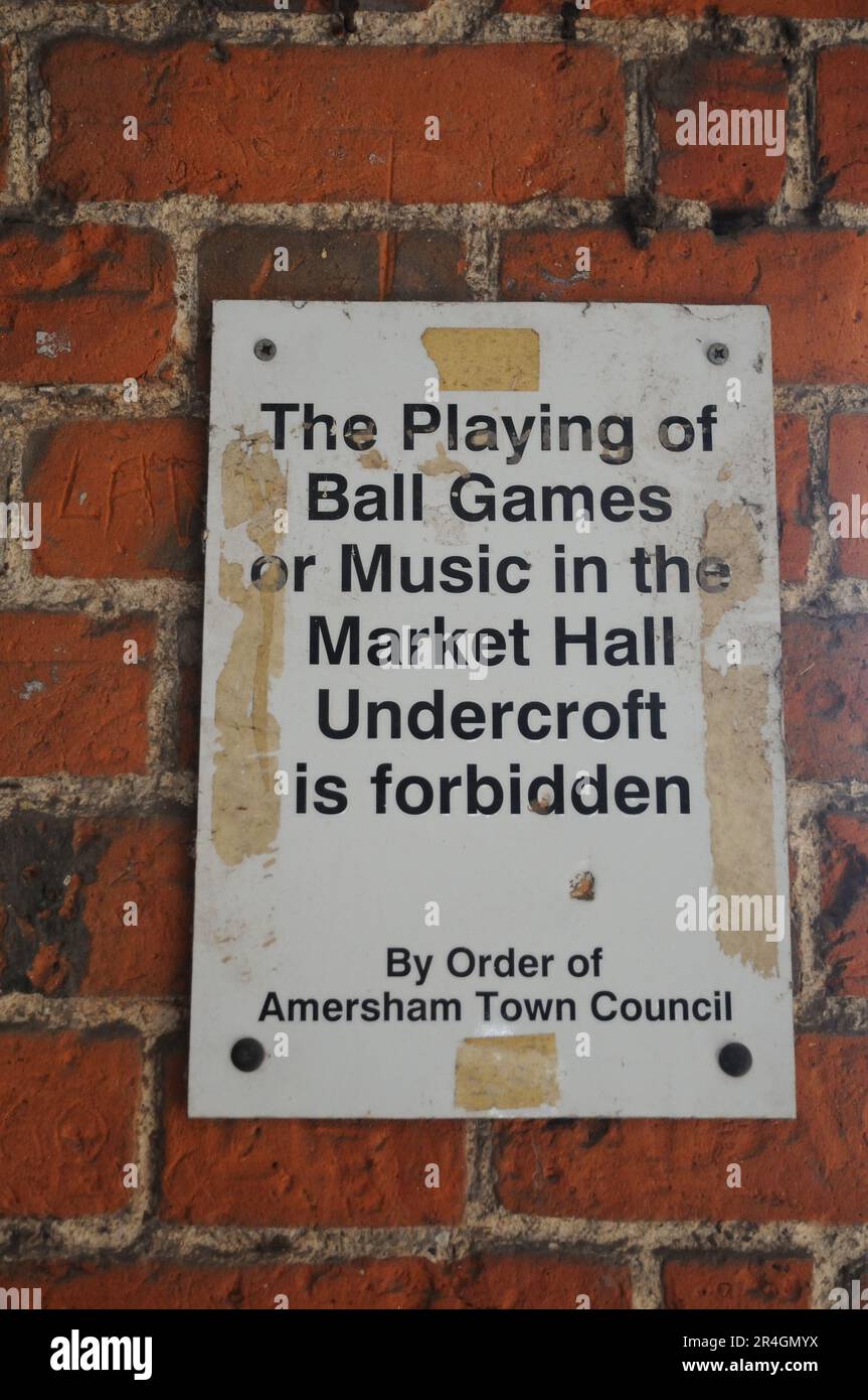 Sign on Market Hall, Amersham, Buckinghamshire Stock Photo - Alamy