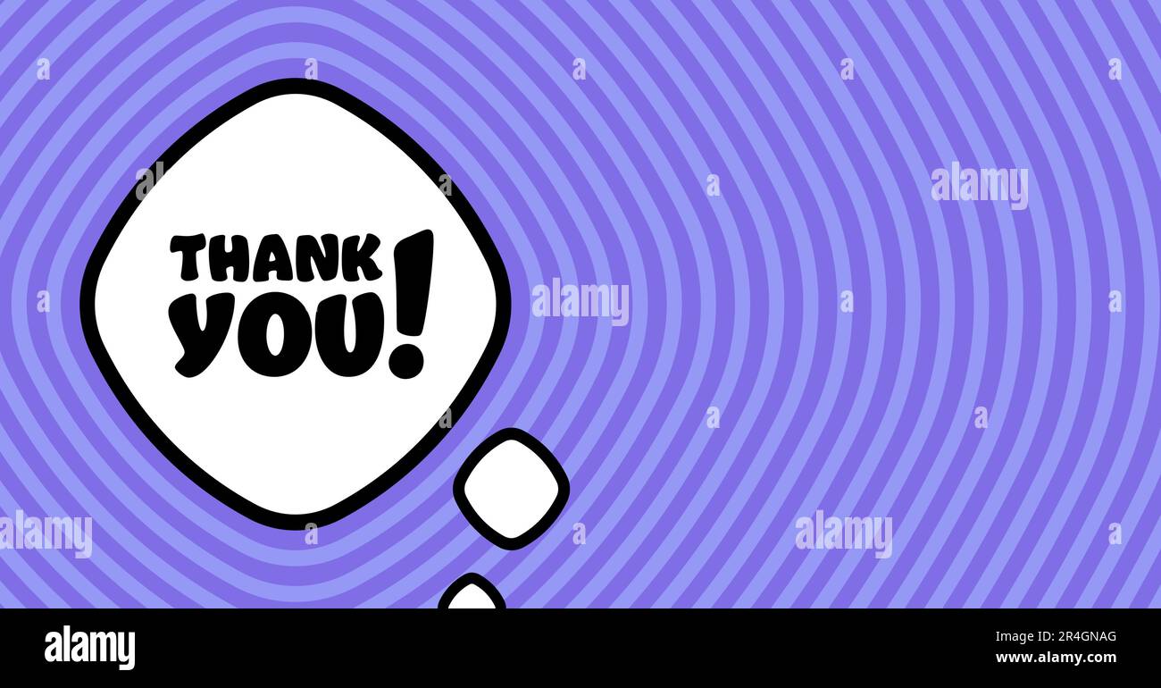 Speech bubble with thank you text. Boom retro comic style. Pop art ...