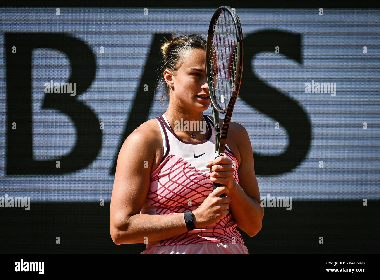 Aryna SABALENKA of Belarus looks dejected during the first day of ...