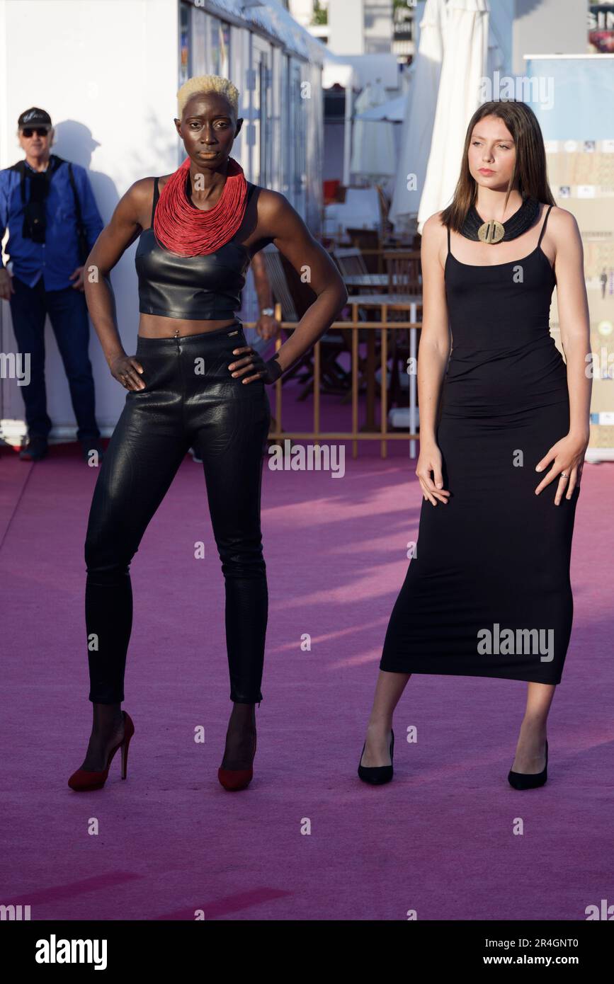 Cannes, France. 25th May, 2023. Model Gomis Ayaness wears jewelry by ...