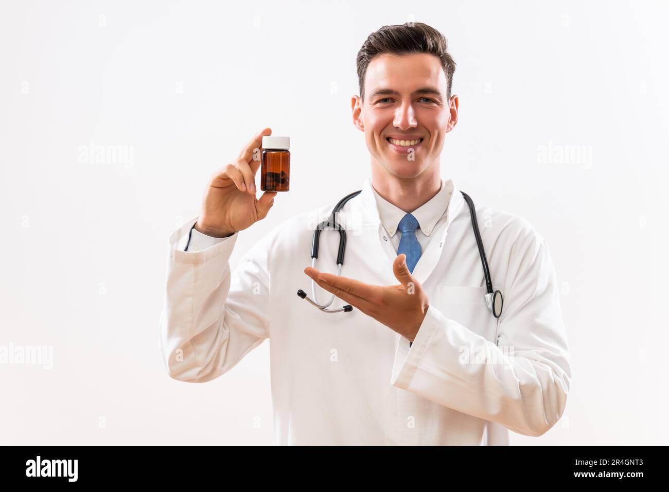 Image doctor showing bottle hi-res stock photography and images - Alamy