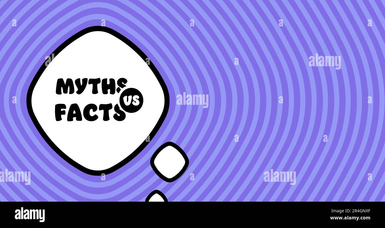 Speech bubble with myths vs facts text. Boom retro comic style. Pop art ...