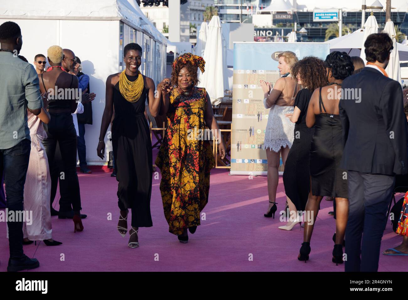 Cannes, France. 25th May, 2023. A model and designer Charlene Assoni ...