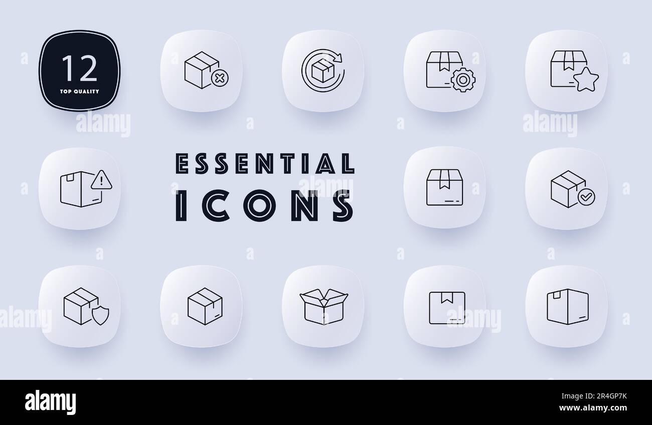 Goods delivery icon set. Illustration of a delivery truck or van ...