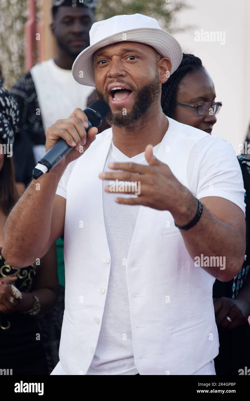 Cannes, France. 25th May, 2023. Terryl Daluz speaks during the cocktail ...