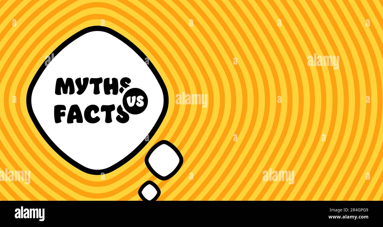 Speech bubble with myths vs facts text. Boom retro comic style. Pop art ...