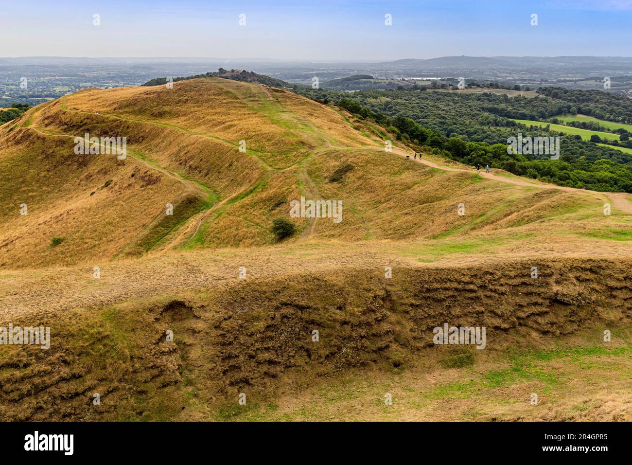 Looking south from British Camp/Herefordshire Beacon earthworks along ...