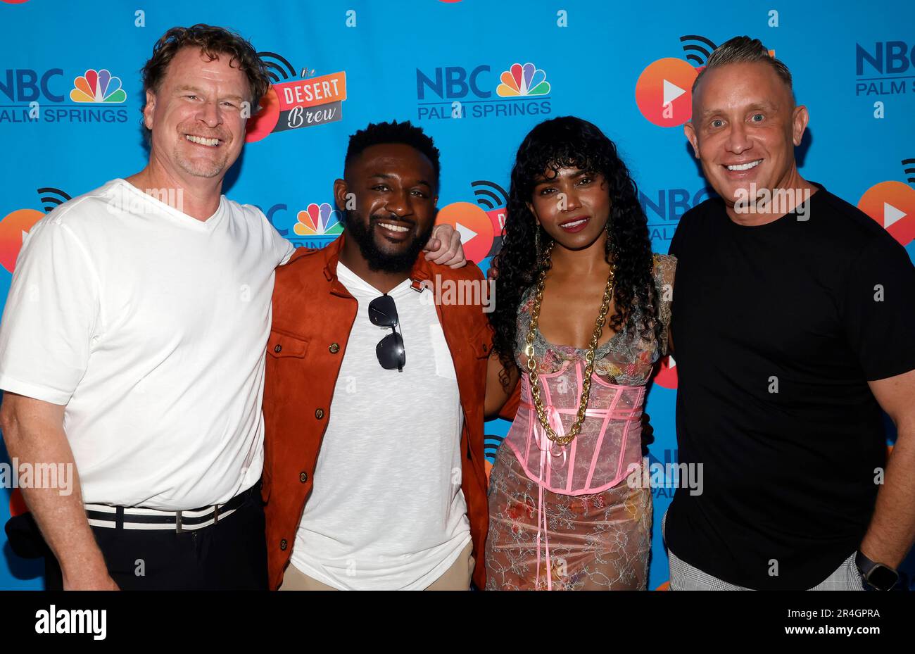 Palm Springs, Ca. 27th May, 2023. Rasheed Louis, Tina Rainer, Gene W Howell at the NBC Palm ...