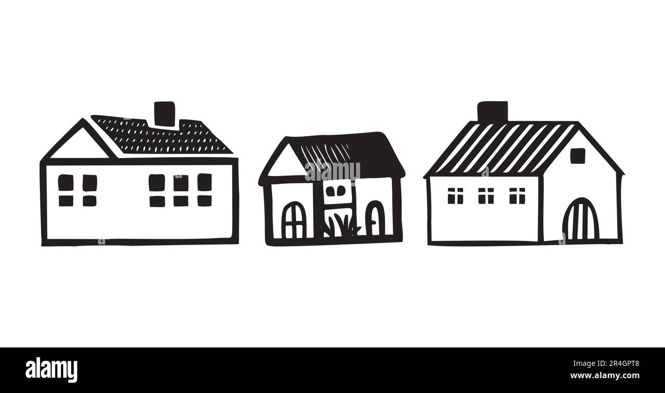 Set of rustic cottage motif in homestead vintage style. Vector ...