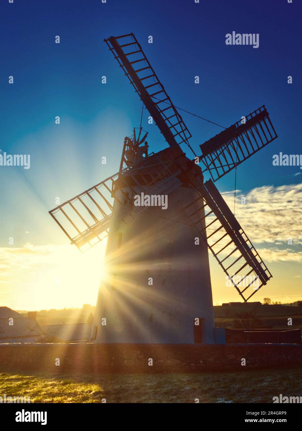 Ballycopeland Windmill historic monument at sunrise, near Millisle ...