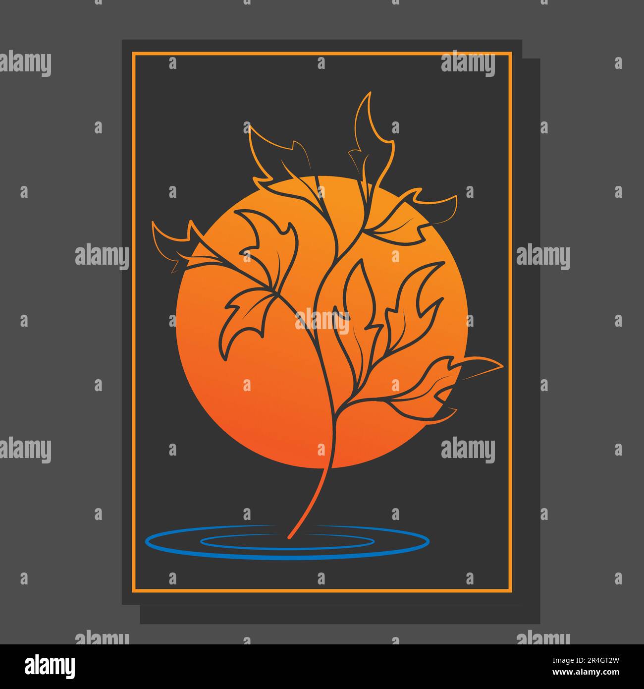 Layout of an interior design painting. A fine art template for a poster ...