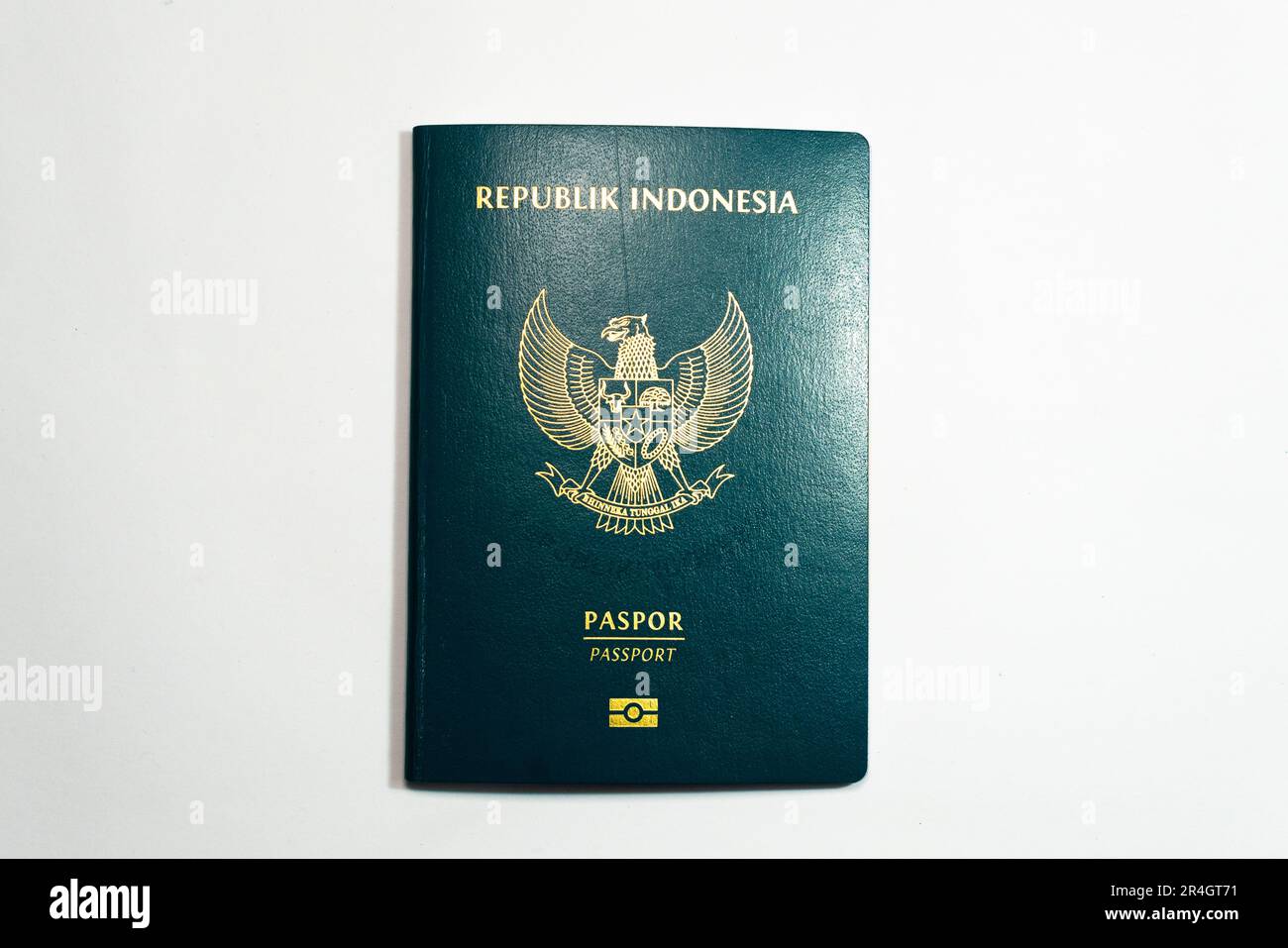 Indonesia biometric passport on white background Stock Photo - Alamy