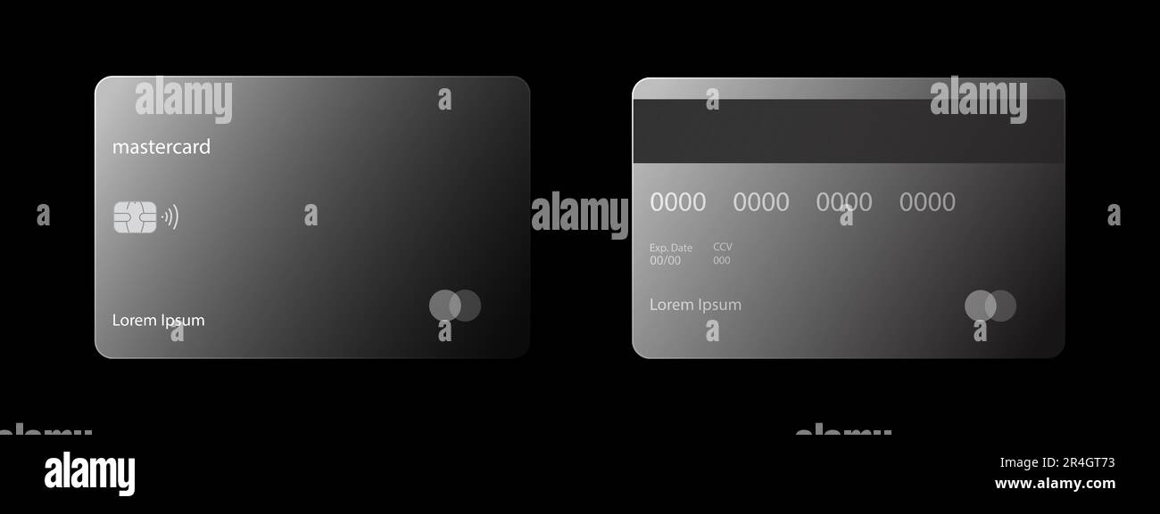 Visa, mastercard. Credit card icon. Glassmorphism style. Cashless ...