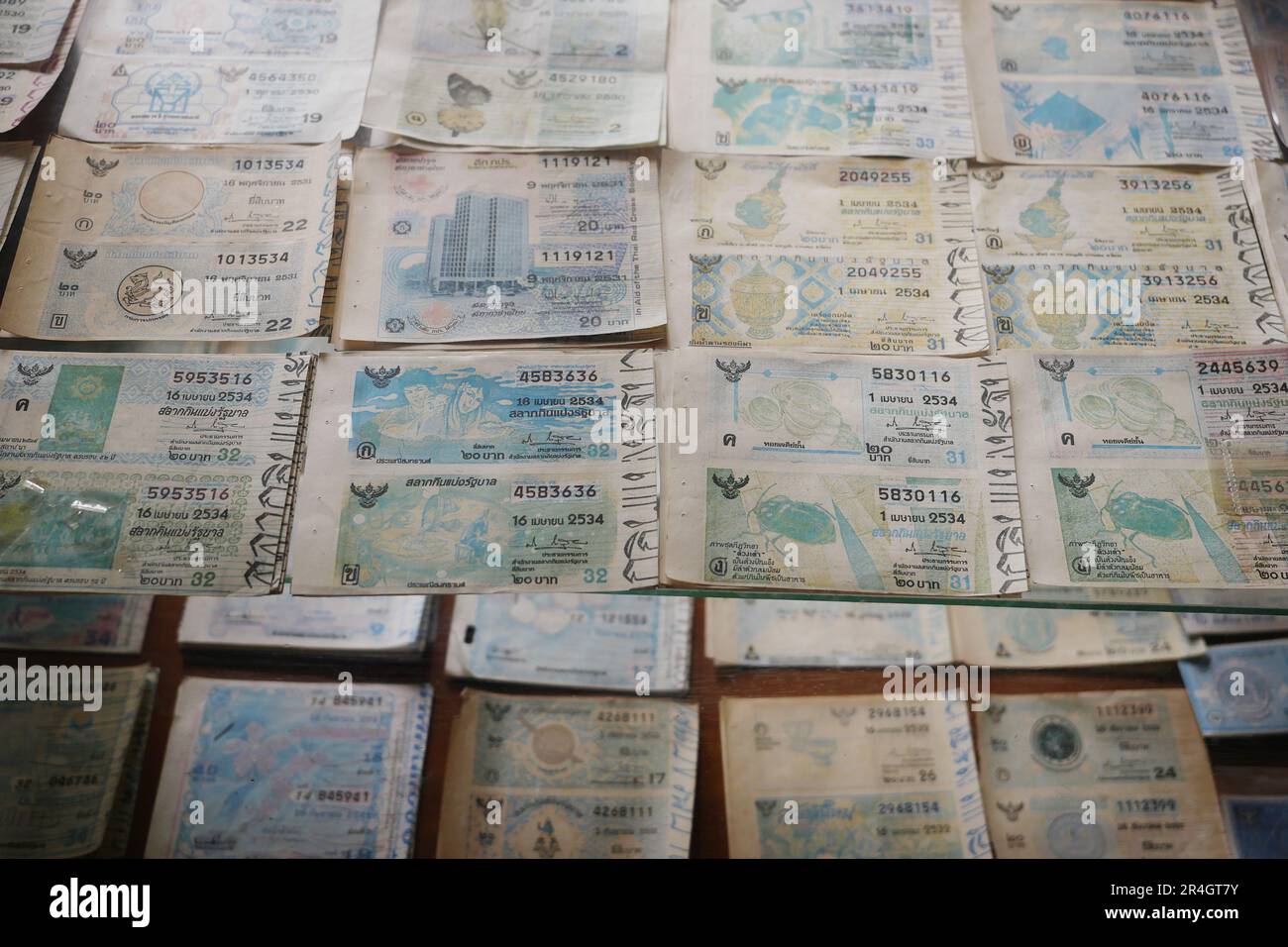 Classic Antique Lottery or Thai Lottery ticket at Chiang-Mai Museum ...