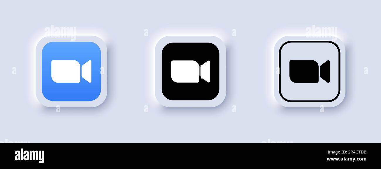 Collection of different Duo icons. Social media logo. Line art and flat ...