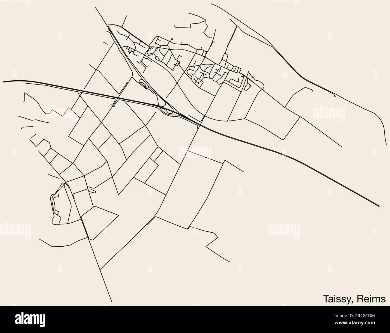 Street roads map of the TAISSY COMMUNE, REIMS Stock Vector Image & Art ...