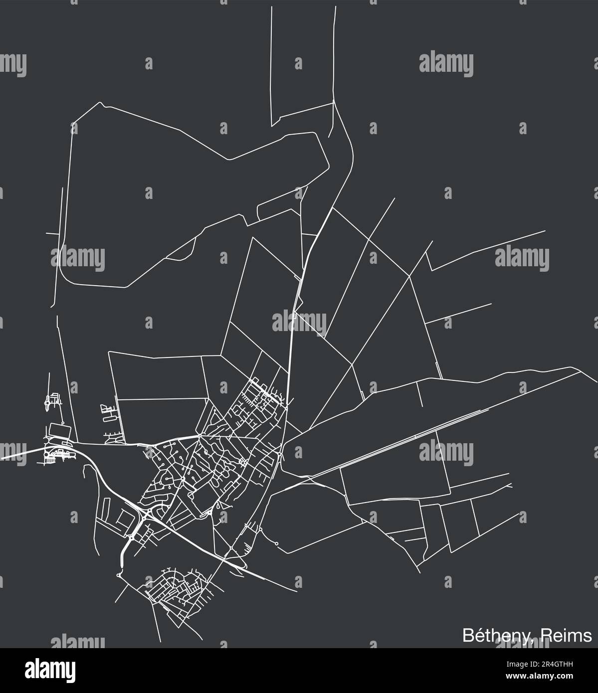 Street roads map of the BÉTHENY COMMUNE, REIMS Stock Vector Image & Art ...