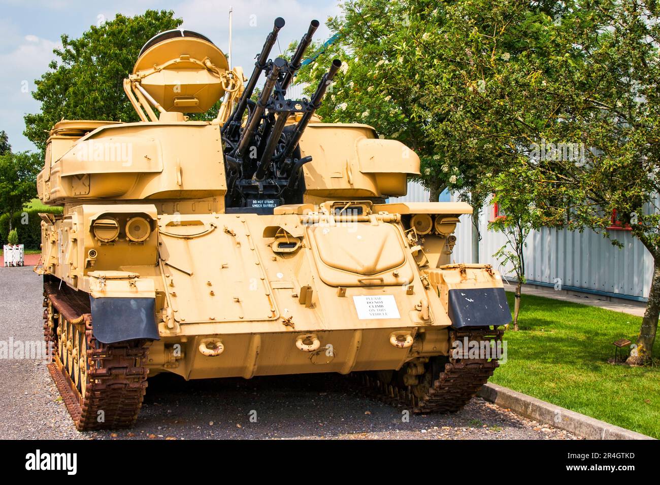 Front view of a Russian ZSU-23 4MP Shilka, mobile anti aircraft gun in ...