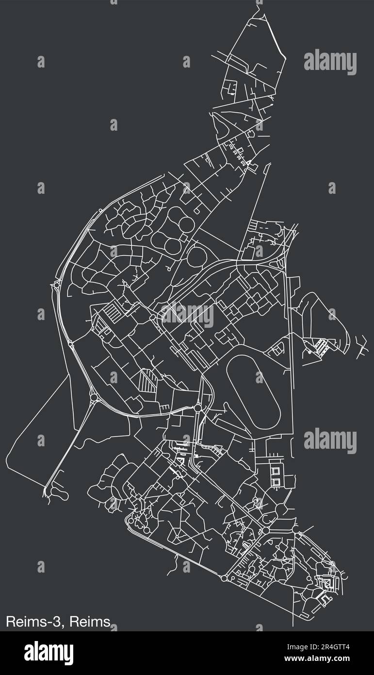 Street roads map of the REIMS-3 CANTON, REIMS Stock Vector Image & Art ...