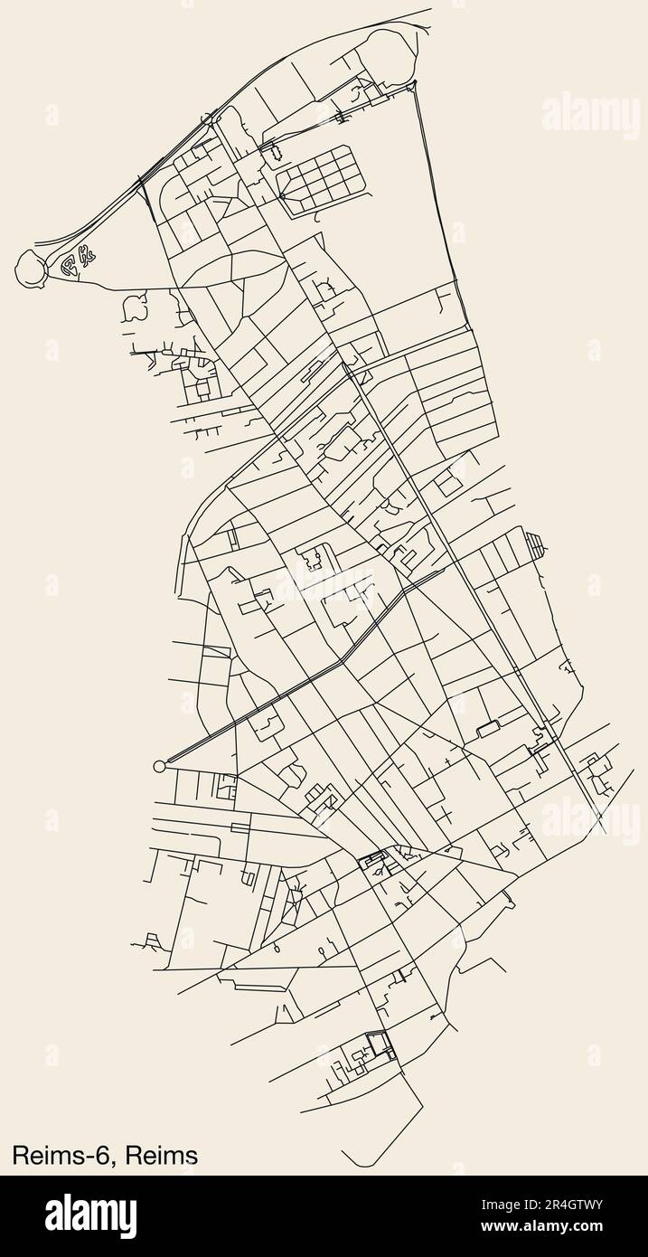 Street roads map of the REIMS-6 CANTON, REIMS Stock Vector Image & Art ...