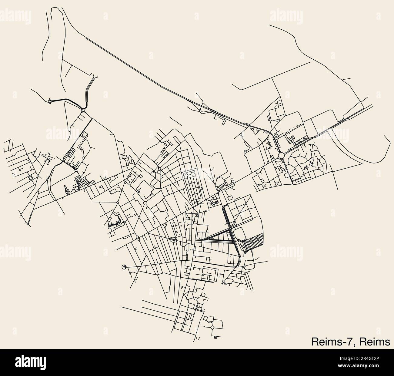 Street roads map of the REIMS-7 CANTON, REIMS Stock Vector Image & Art ...