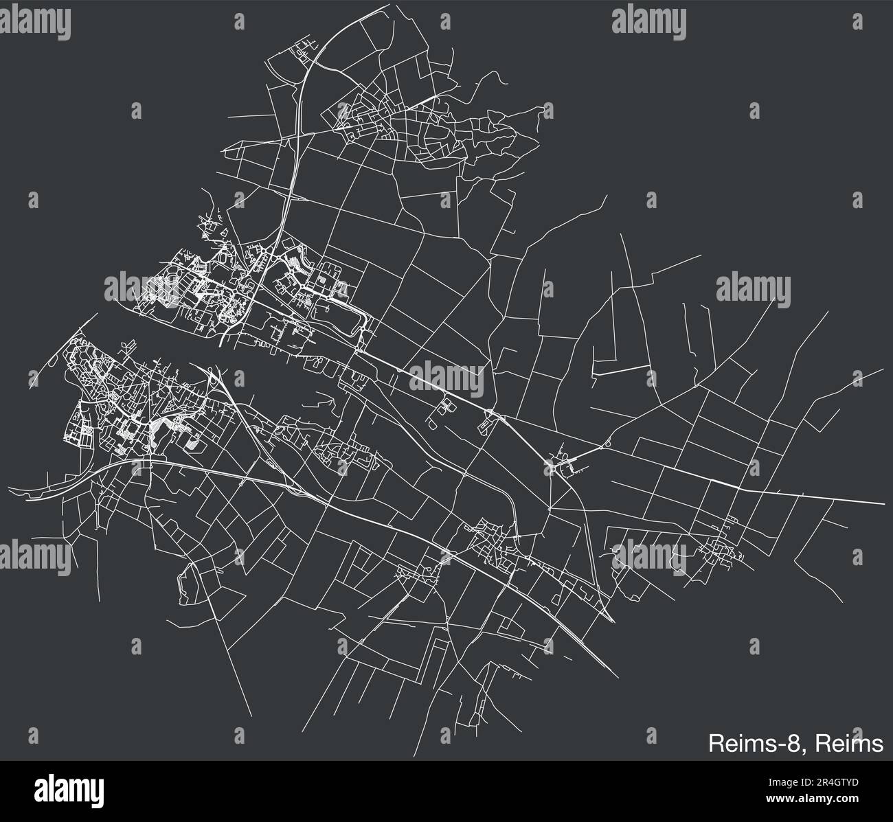 Street roads map of the REIMS-8 CANTON, REIMS Stock Vector Image & Art ...