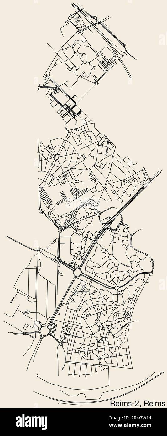 Street roads map of the REIMS-2 CANTON, REIMS Stock Vector Image & Art ...