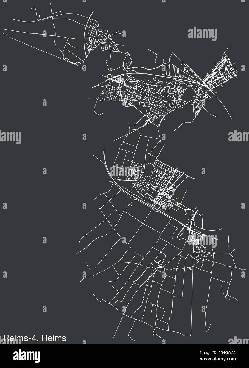 Street roads map of the REIMS-4 CANTON, REIMS Stock Vector Image & Art ...