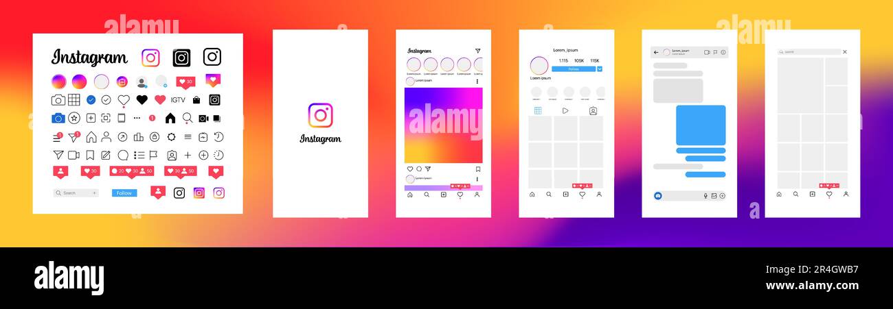 Icon set apple profile Stock Vector Images - Alamy