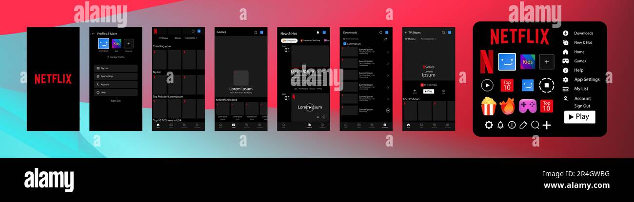 Netflix interface with button. Netflix screen social media, social ...