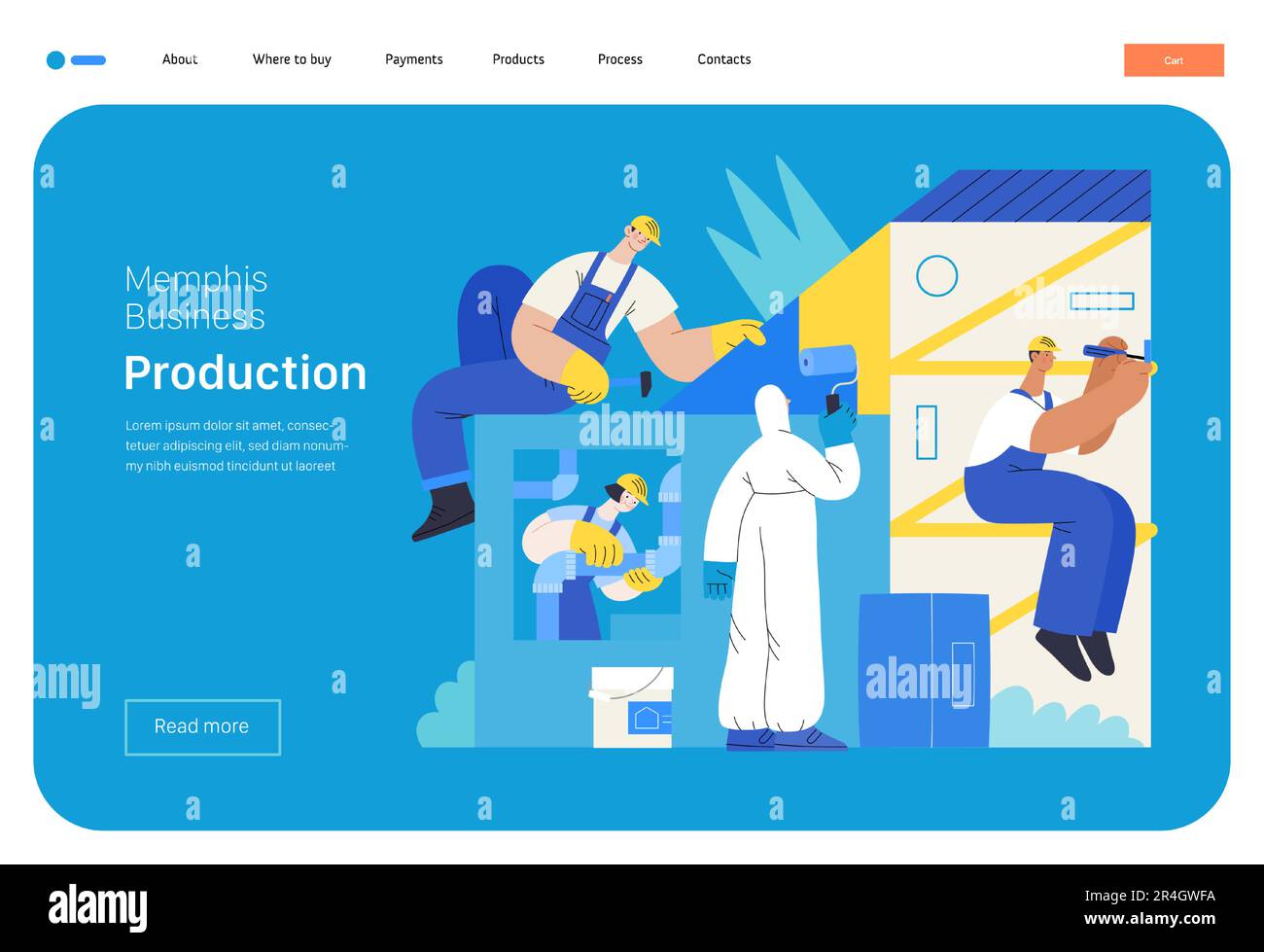 Memphis business illustration. Collaboration -modern flat vector ...