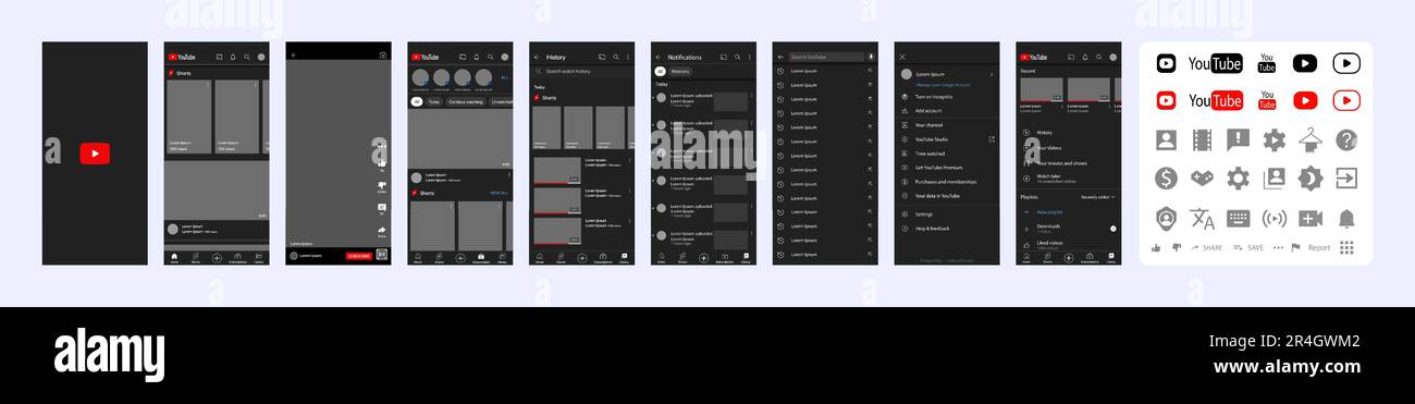 YouTube interface. You Tube screen social media, social network ...