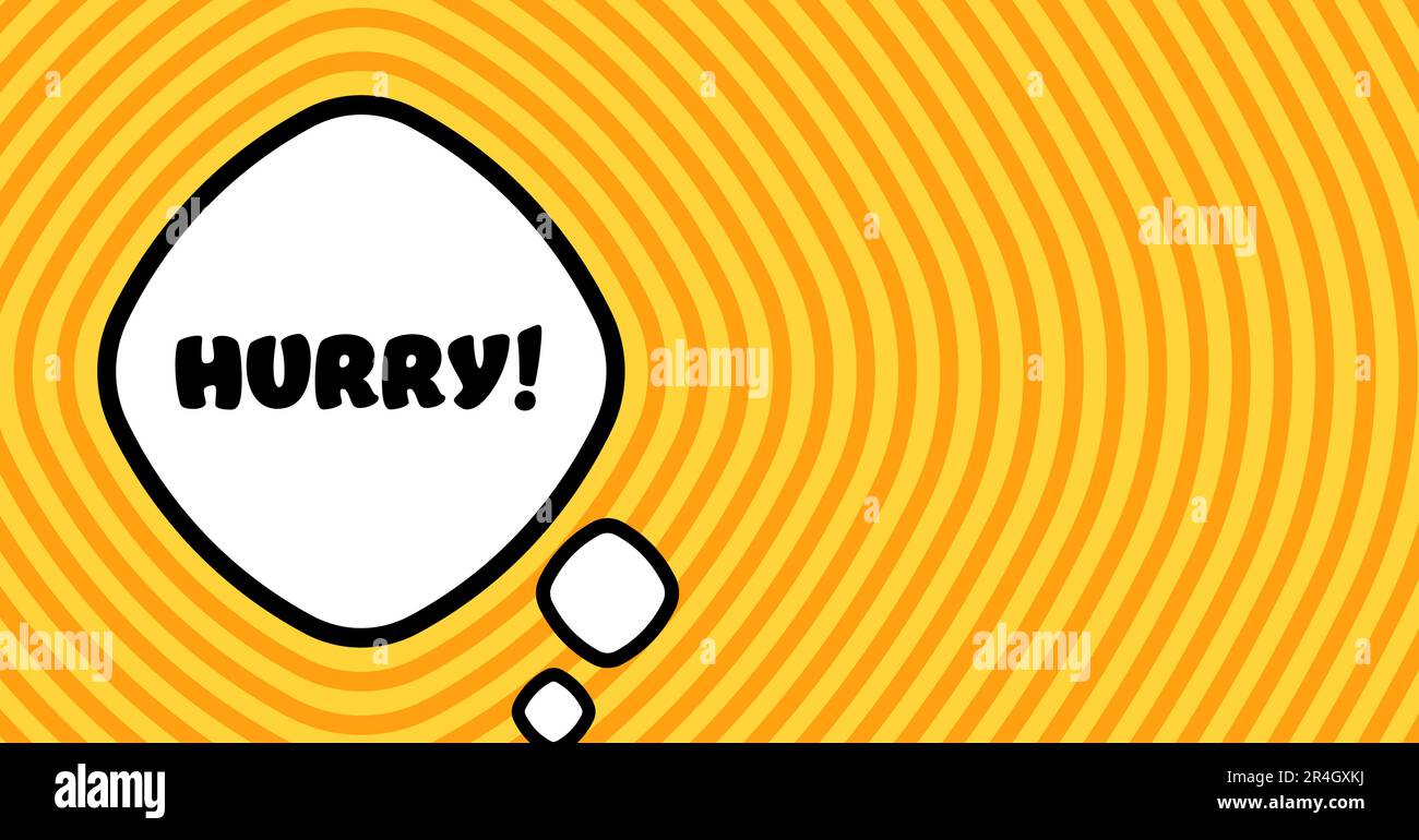 Speech bubble with hurry text. Boom retro comic style. Pop art style ...