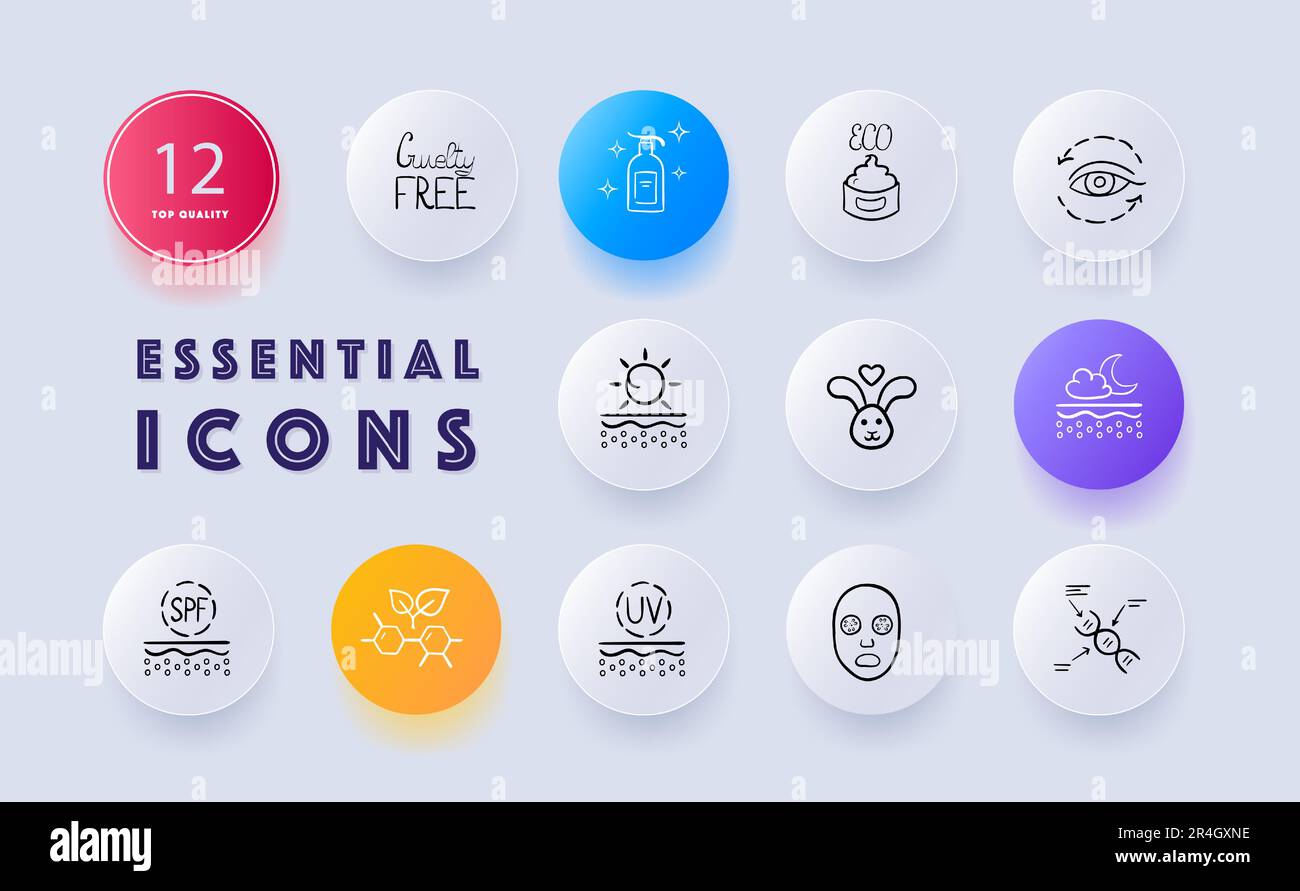 Cosmetic icon set. Self-care, and personal grooming. Beauty concept ...