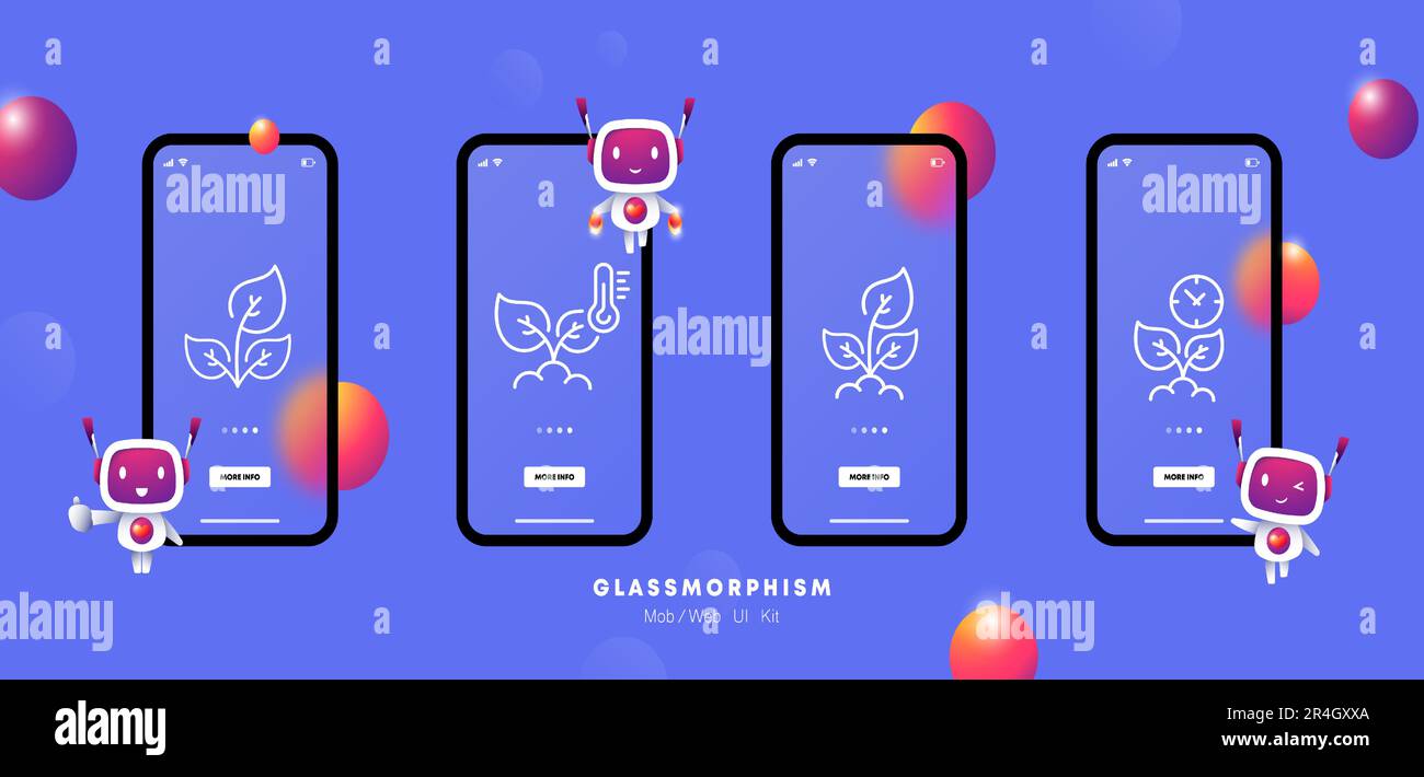 Plant growth icon set. Beauty and resilience of nature, importance of ...