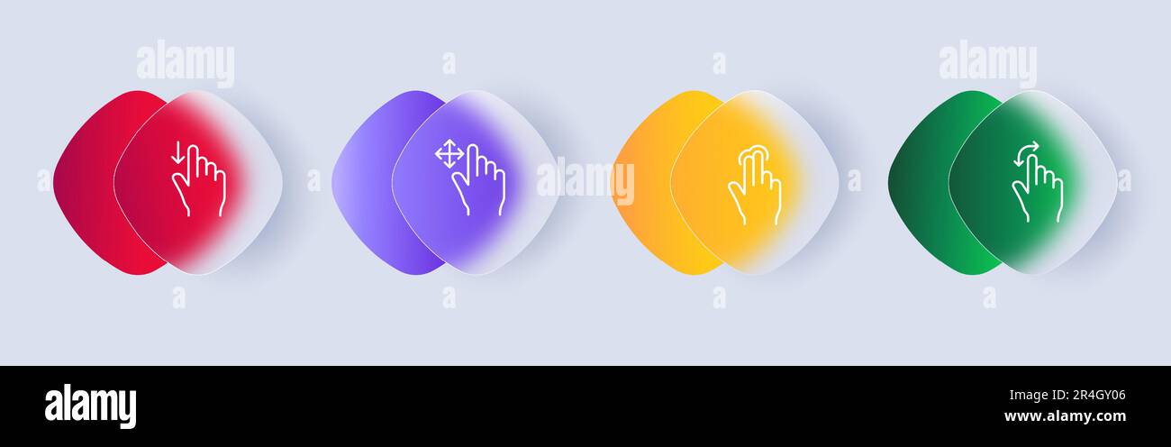 Touch screen Icon set. Touch-based interfaces for controlling ...