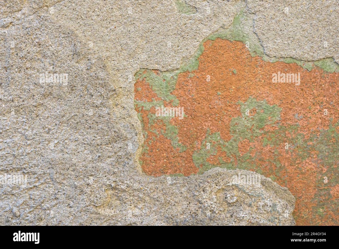 Background of old wall with collapsed plaster. Texture of shabby ...
