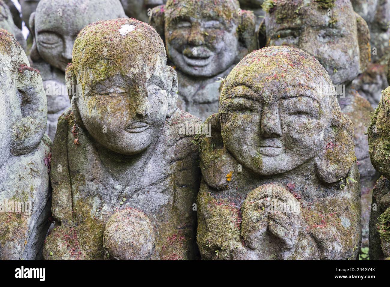 picture of Buddhist rakan stone statues at the Otagi Nenbutsu-ji temple ...
