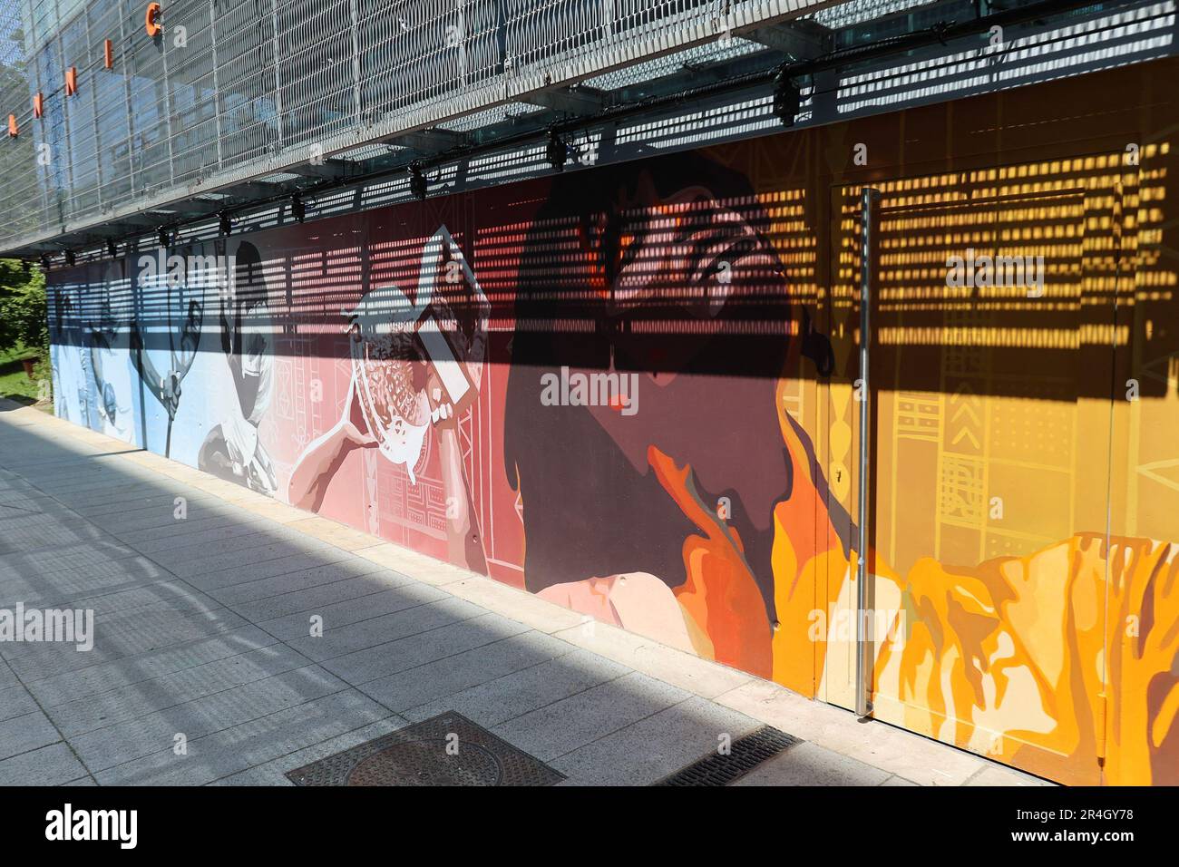 Paris, France. 28th May, 2023. The Inauguration of the Yannick Noah mural at Roland-Garros 2023 ...