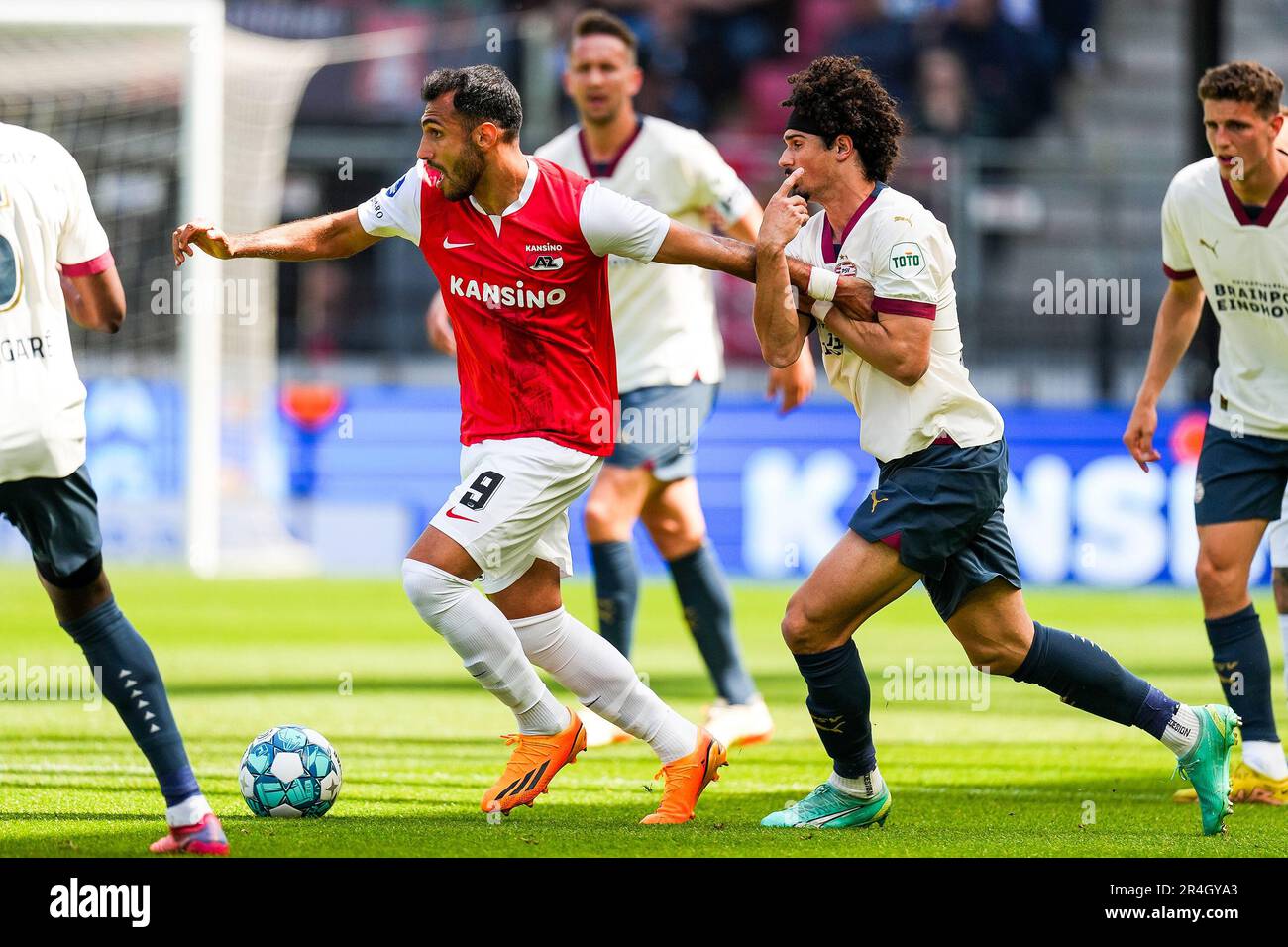 ALKMAAR - (lr) Vangelis Pavlidis of AZ Alkmaar, Andre Ramalho of PSV ...